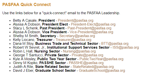 Tips to Navigating PASFAA.org - Spring 2018 - PASFAA - Pennsylvania ...