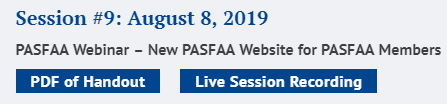 Website Update - Fall 2019 - PASFAA - Pennsylvania Association of ...