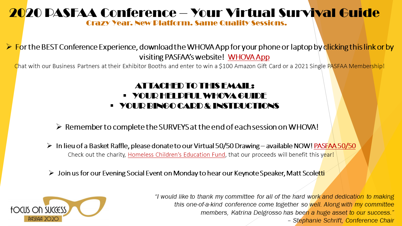 2020 Conference - Virtual - Registrants Only - PASFAA - Pennsylvania ...